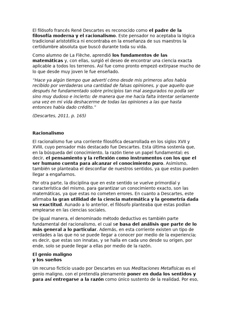 Matrix Vs Descartes | PDF | René Descartes | Racionalismo