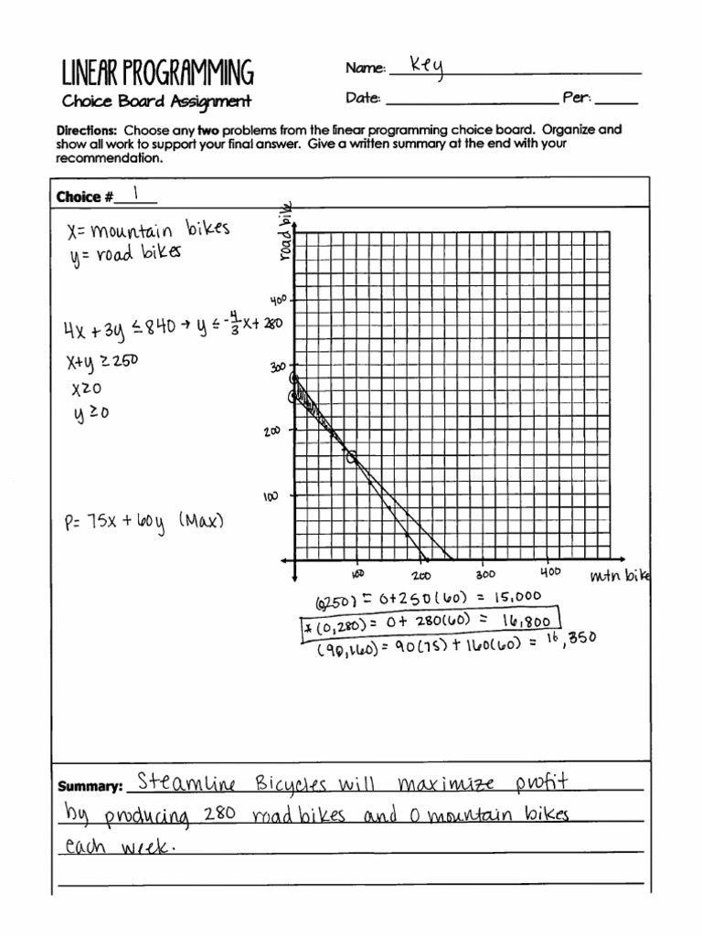 Choice Board Assignment KEY | PDF