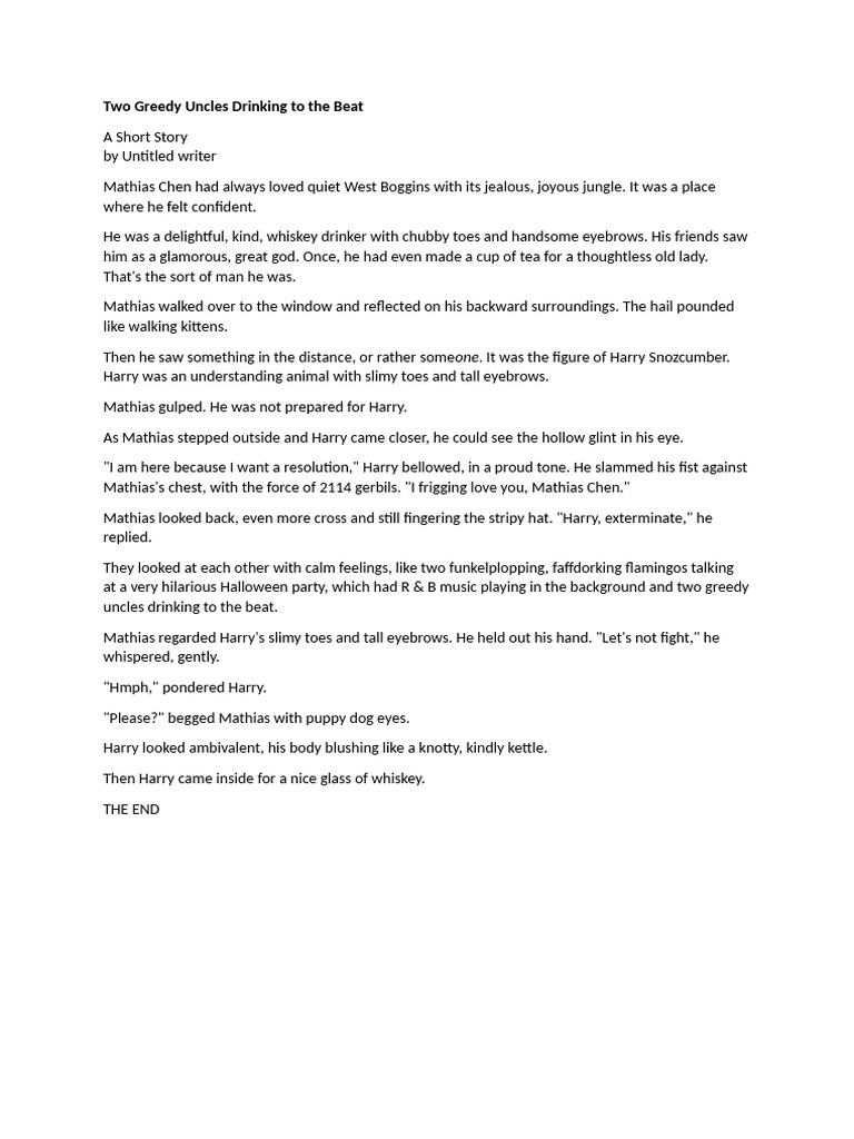 Two Greedy Uncles Drinking To The Beat | PDF | Mystery, Thriller ...