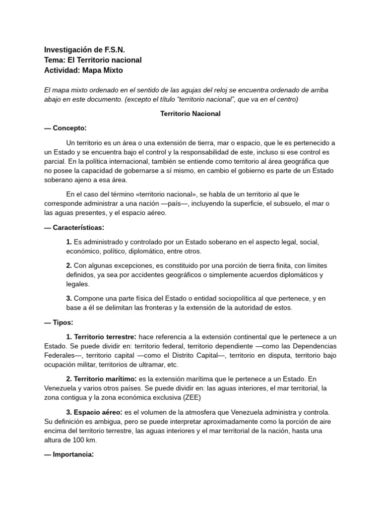 Territorio Nacional FSN Ultima Version | PDF | Venezuela | Estado (política)