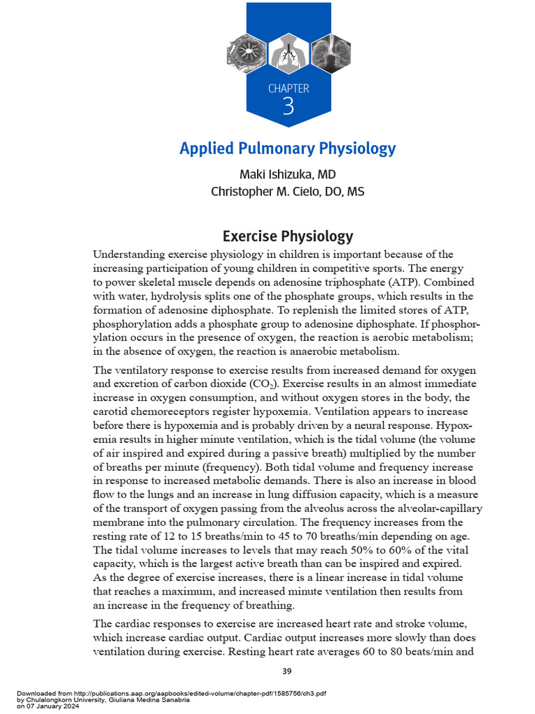 ch3. Applied Pulmonary Physiology | PDF | Breathing | Heart