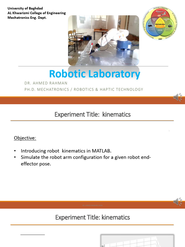Robot Lab. Lec - 1 | PDF | Technology & Engineering