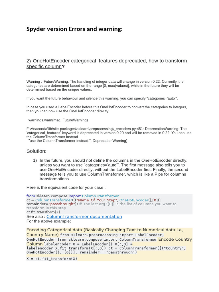 Spyder Version Errors and Warnings | PDF | Computers