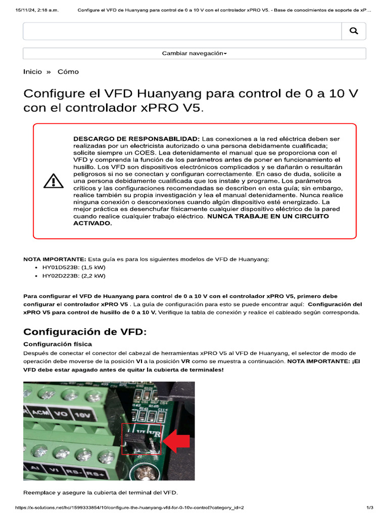 Configure El VFD Huanyang para Control de 0 A 10 V Con El Controlador ...