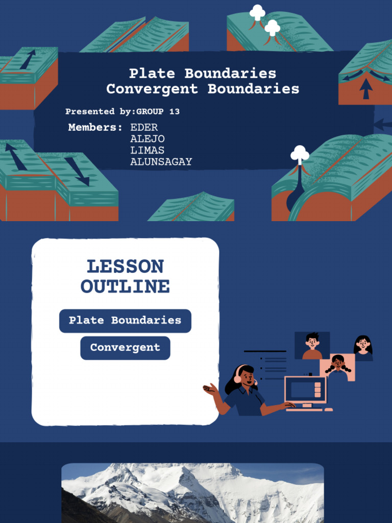 Plate Movements and Boundaries Science Presentation in Dark Blue Teal ...