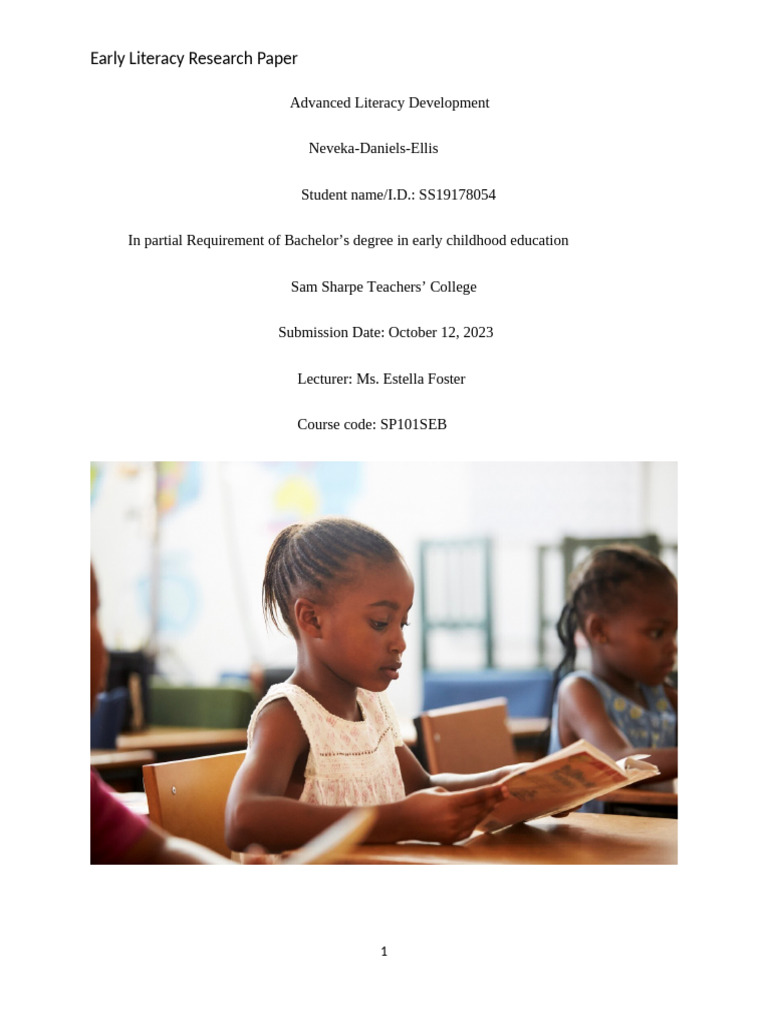 Advanced Literacy Assignment OFFICIAL DOCUMENT | PDF | Literacy ...