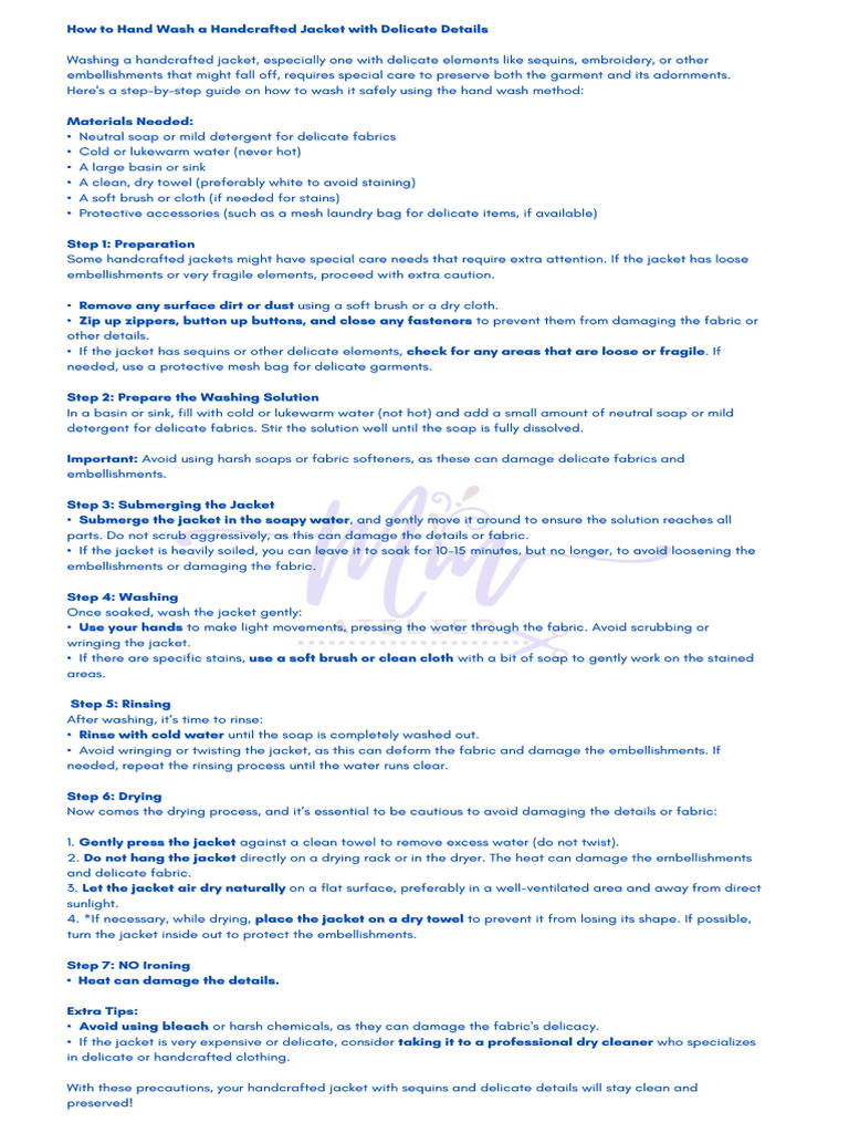 Instructions Cleaning | PDF | Laundry | Textiles