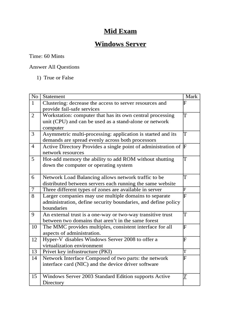 Mid Exam Windows Server 2025 | PDF | Active Directory | Computer Network