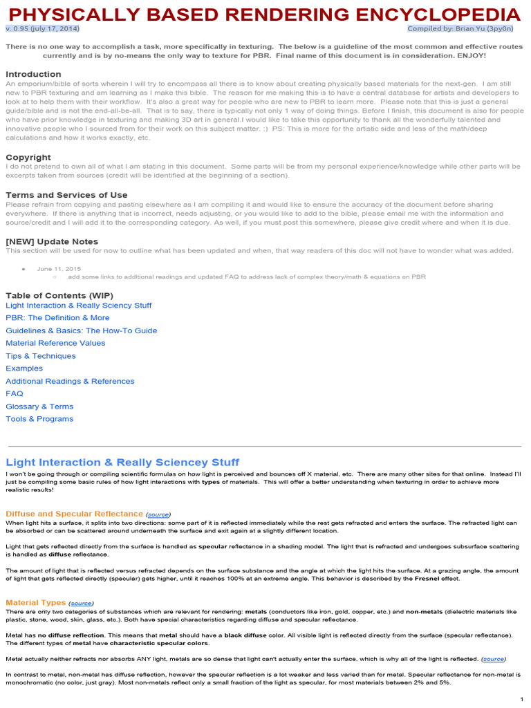 Physically Based Rendering Encyclopedia | PDF | Reflectance | Electrodynamics