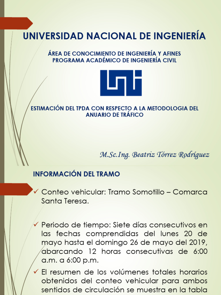 Unidad 3 - Clase4 - Calculo Tpda Metodologia Anuario de Trafico - 241024 - BT | PDF