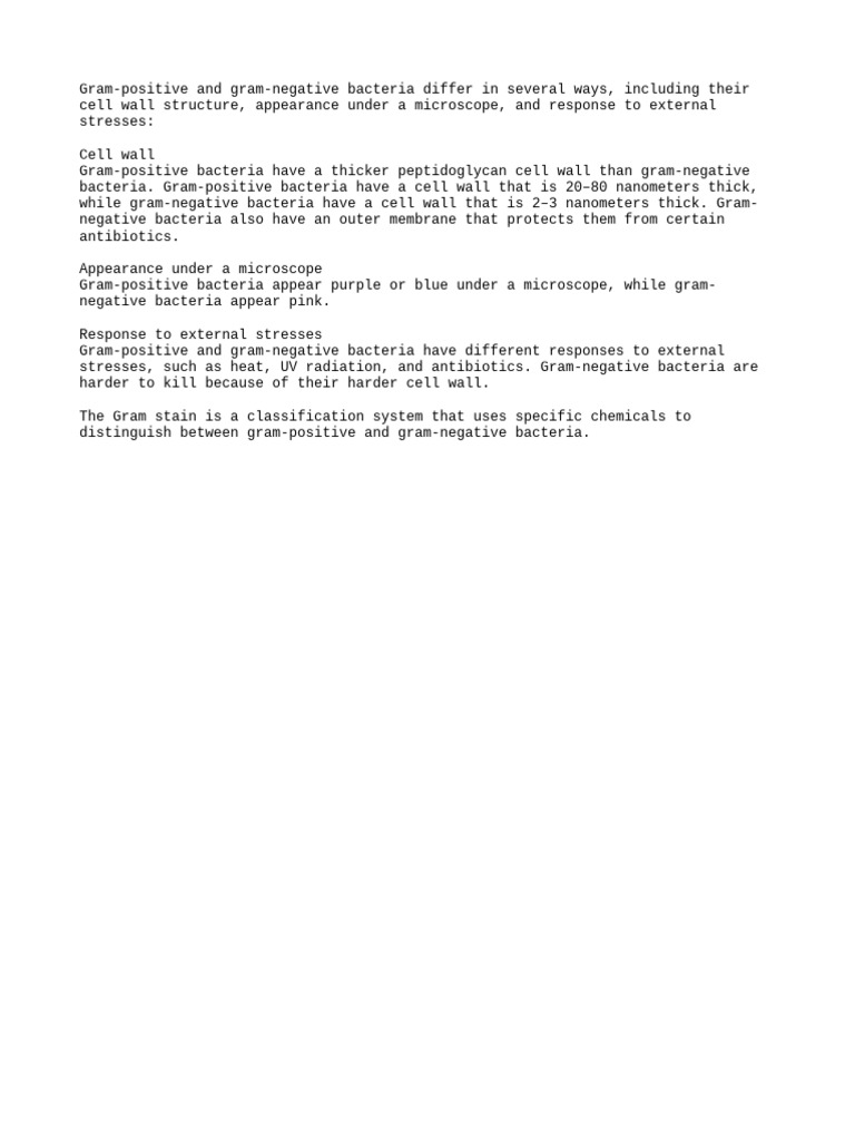 Gram Positive and Negative | PDF | Wellness