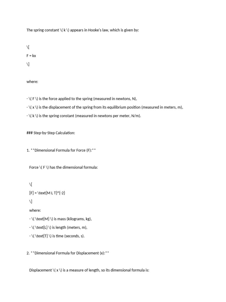 The Spring Constant | PDF