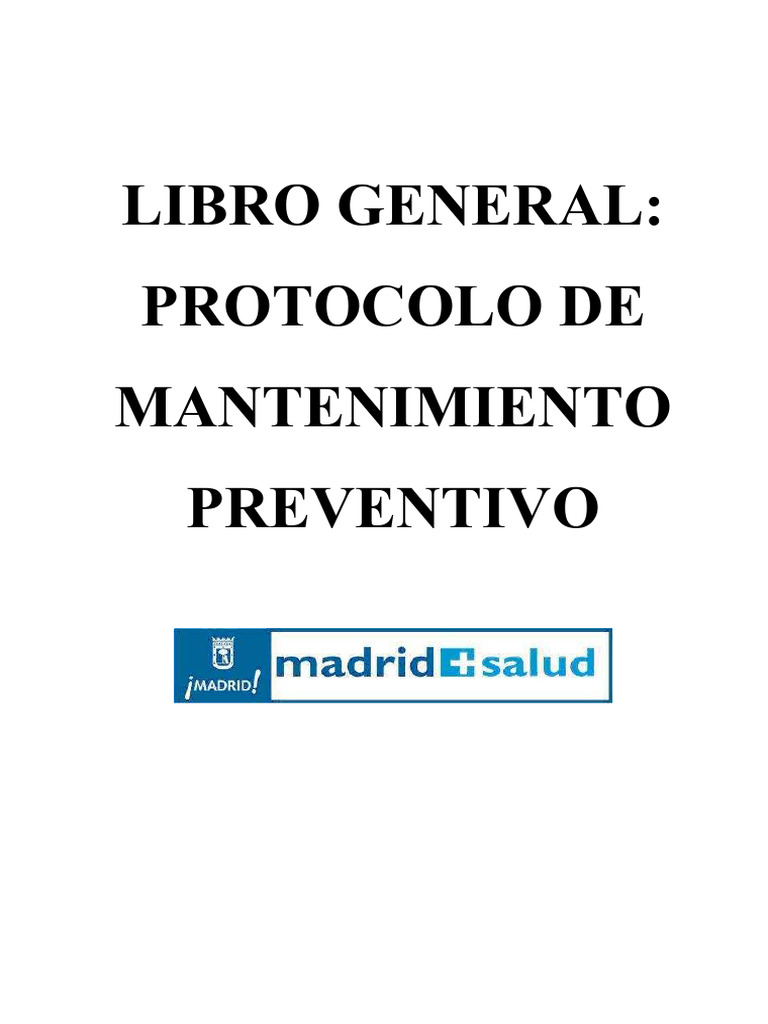 Libro General Protocolo de Mantenimiento | PDF | Agua | Termostato