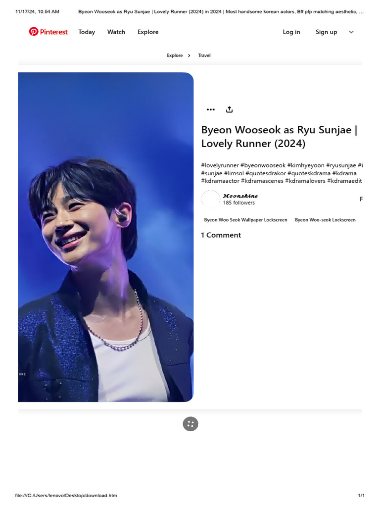 Byeon Wooseok As Ryu Sunjae - Lovely Runner (2024) in 2024 - Most ...