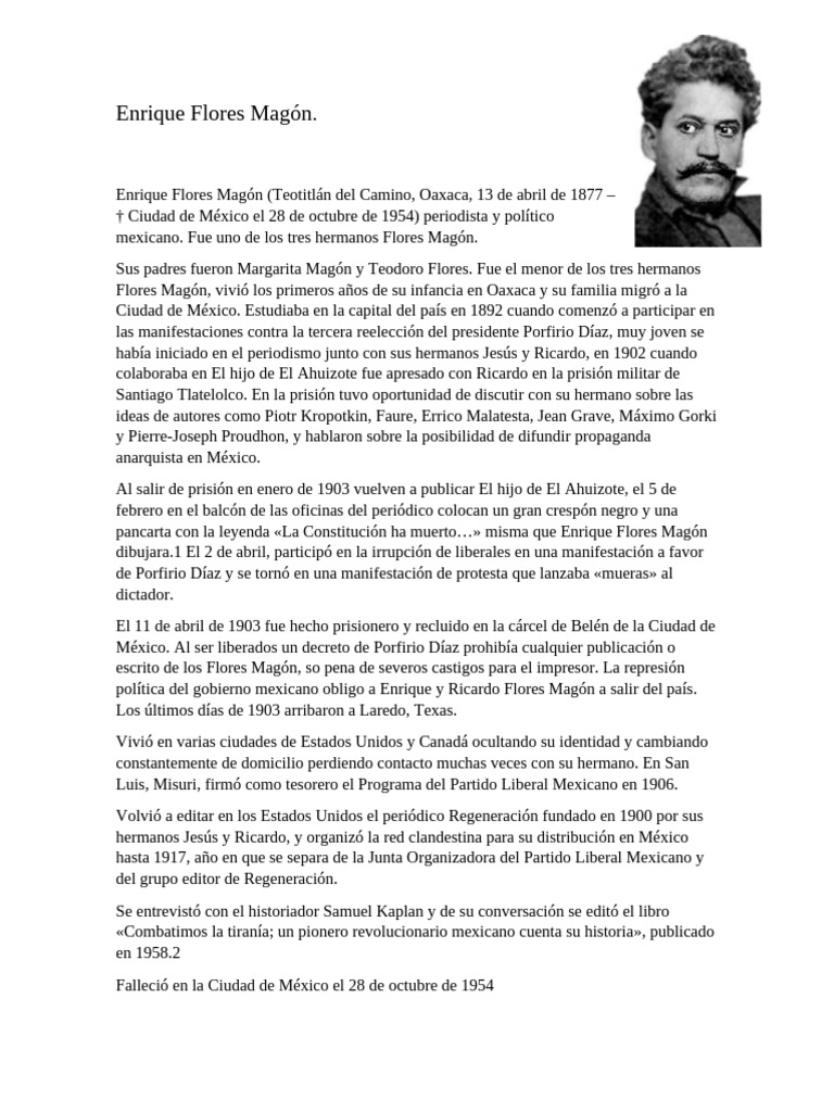 Enrique Flores Magón | PDF | Politica de mexico | México