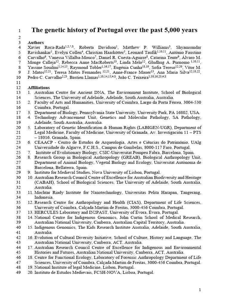 The Genetic History of Portugal Over The Past 5000 Years | PDF ...