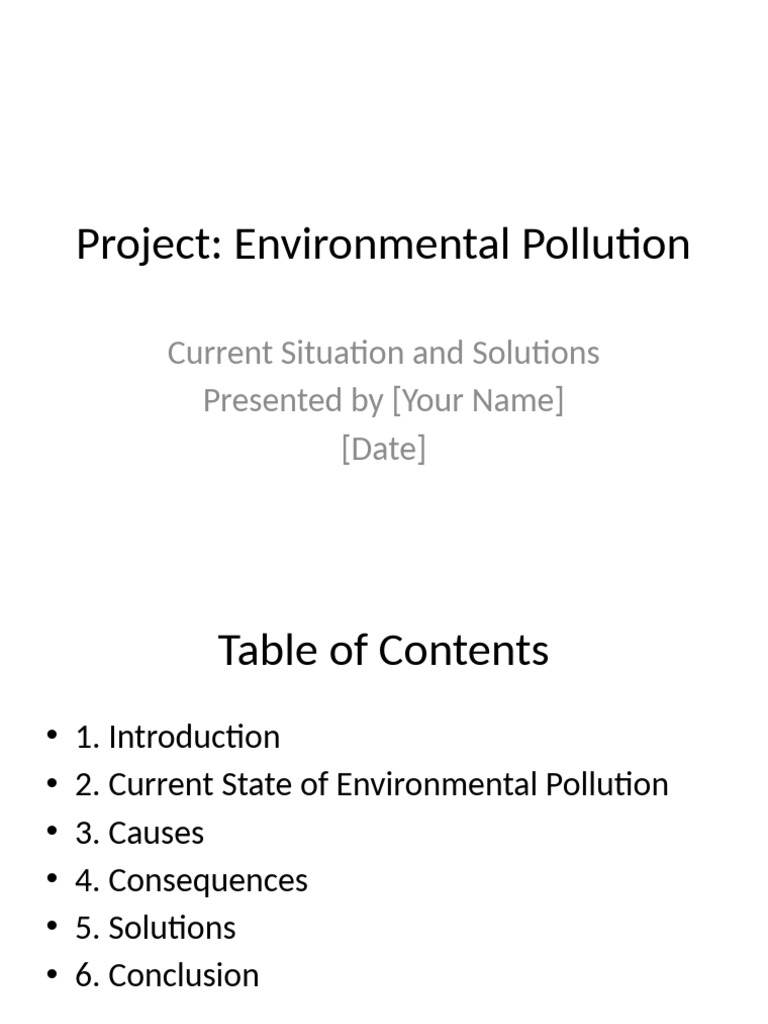 Environmental Pollution Project | PDF