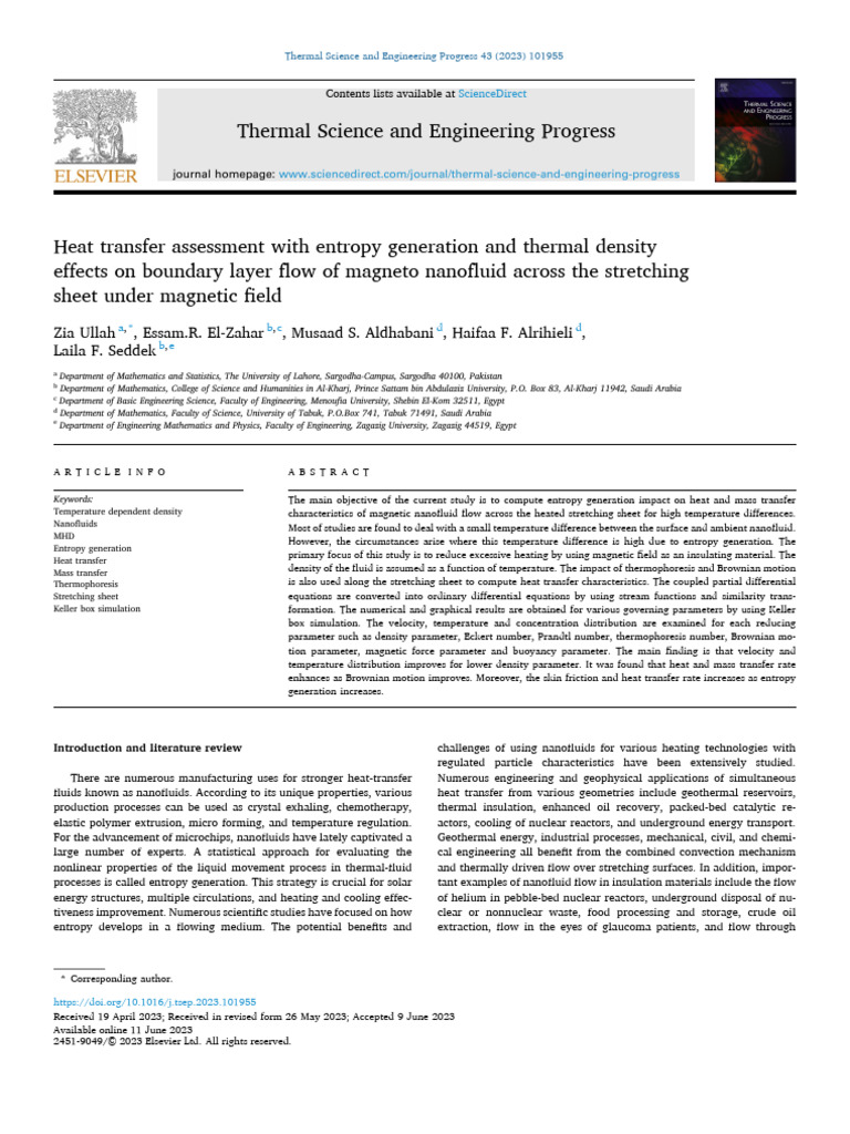 Thermal Science and Engineering Progress | PDF | Heat Transfer | Heat