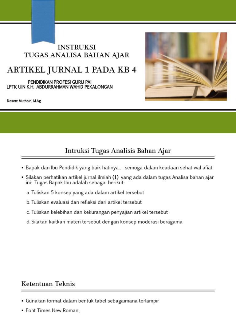 Instruksi Tugas Analisa Bahan Ajar KB 4 | PDF | Karier & Perkembangan | Sains & Matematika