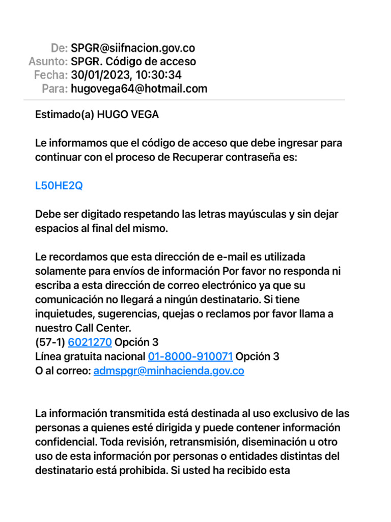 SPGR. Código de Acceso | PDF