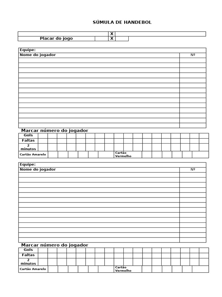 Súmula Handebol | PDF