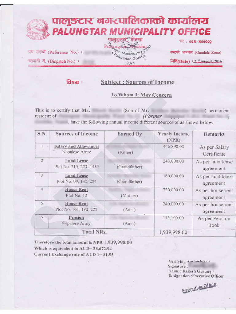 Income Certificate 2 | PDF