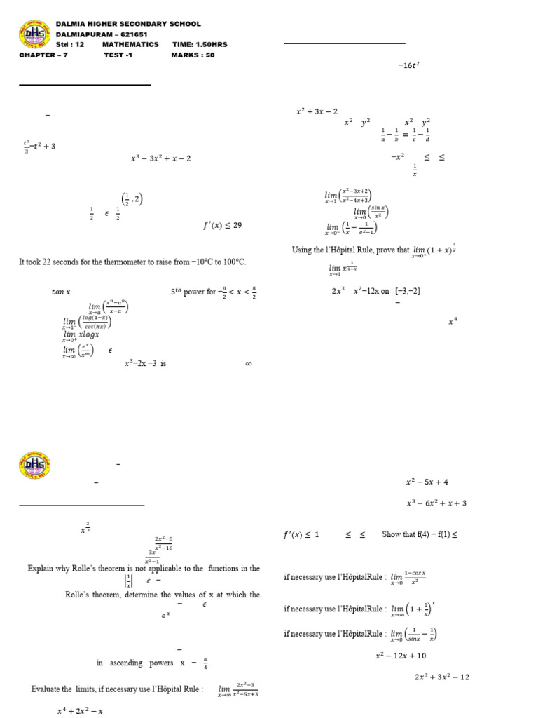 STD 12 - CH - 7 - 50 M - TEST - Ej | PDF | Mathematics | Geometry