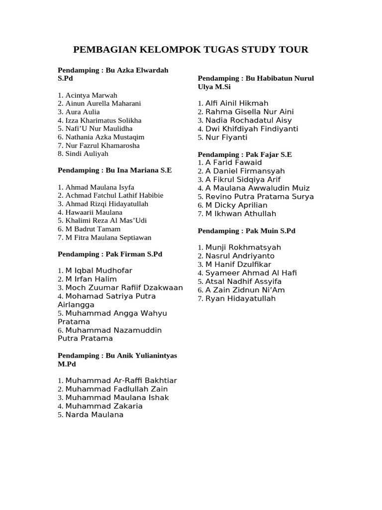 Pembagian Kelompok | PDF | Science & Mathematics