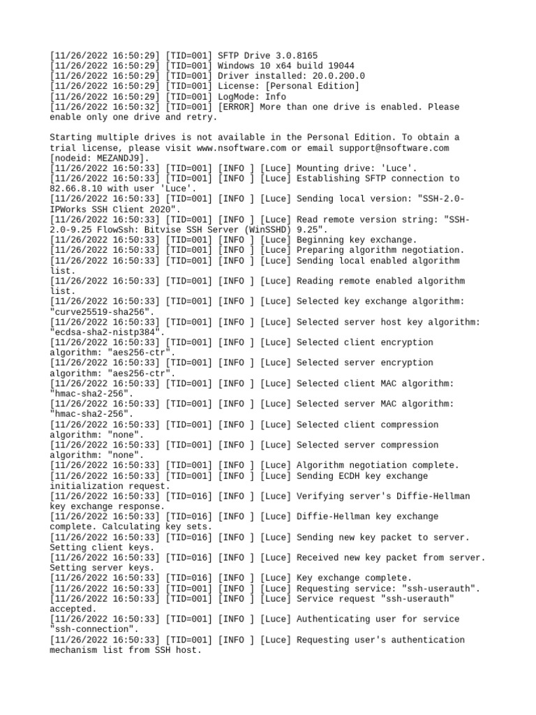 Log Nas | PDF | Secure Shell | Computer Networking