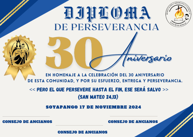 Certificado de Reconocimiento Sobrio Azul y Dorado A4 - 20241116 ...