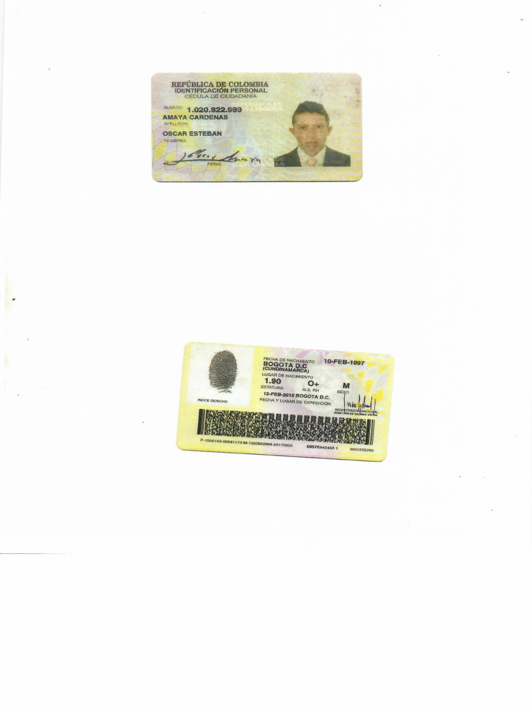 Cedula Oscar Amaya | PDF