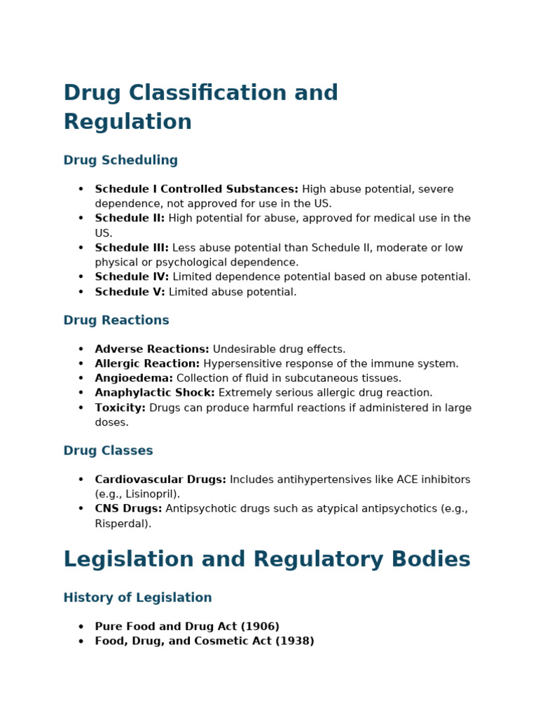 Drug Classification and Regulation | PDF | Analgesic | Opioid