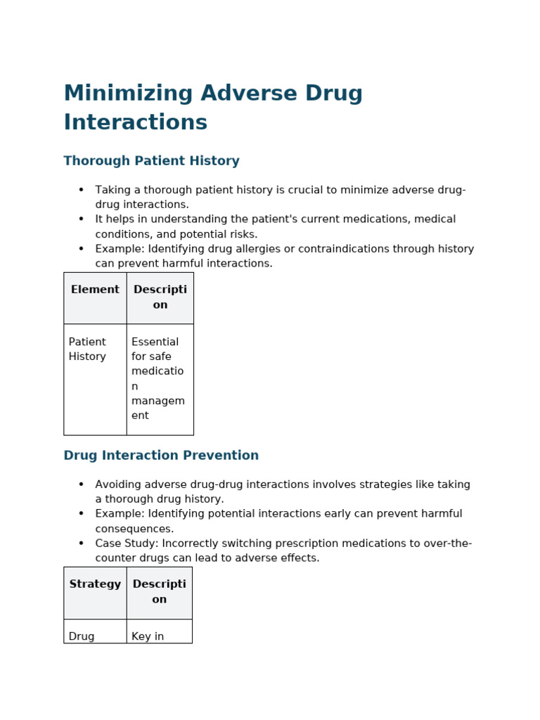 Minimizing Adverse Drug Interactions | PDF | Bioavailability | Receptor ...