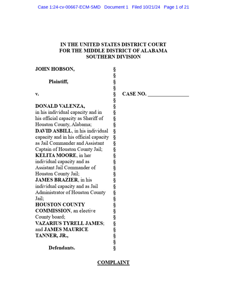 Houston County Jail Assault Case | PDF | Intentional Infliction Of ...