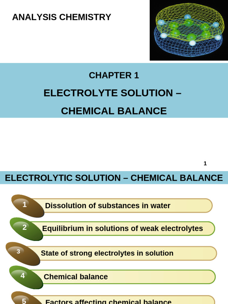 CHAPTER 1-Electrolytic Solution - Chemical Balance | PDF | Dissociation ...