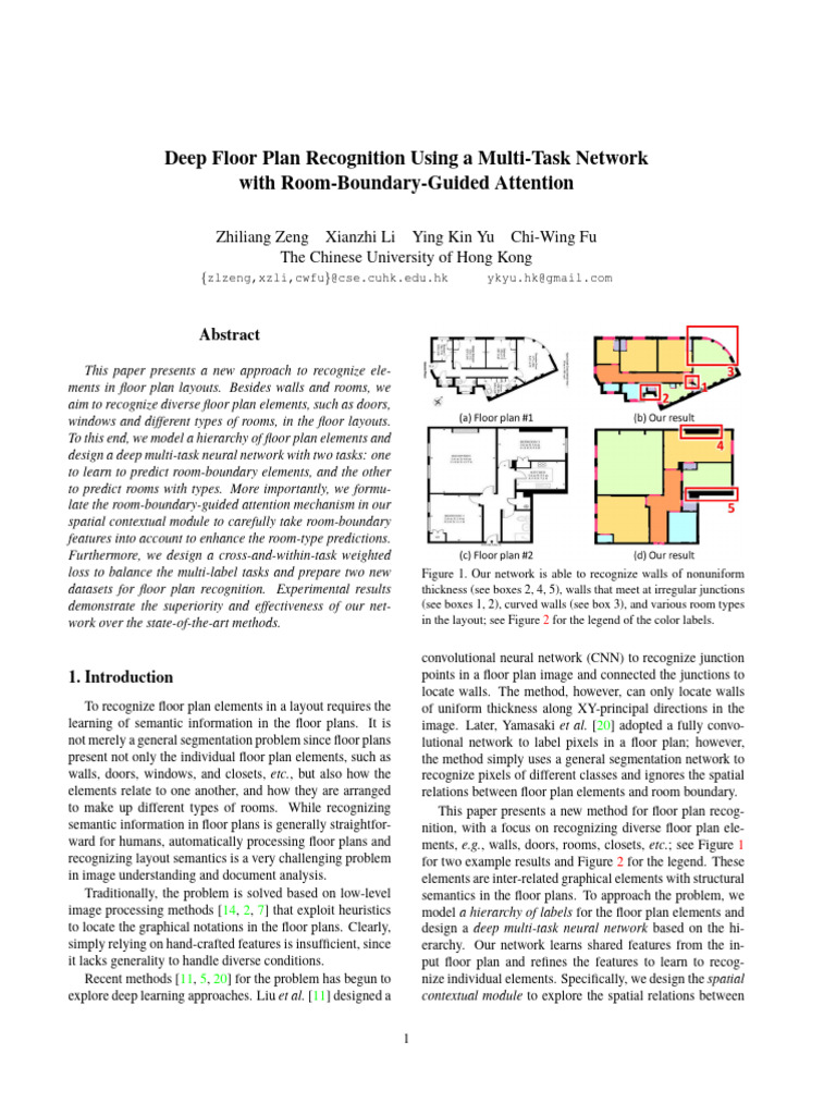 Floor Plan Recognition Using Multi-Task Netwrok With Room Boundary Guided Attention | PDF ...