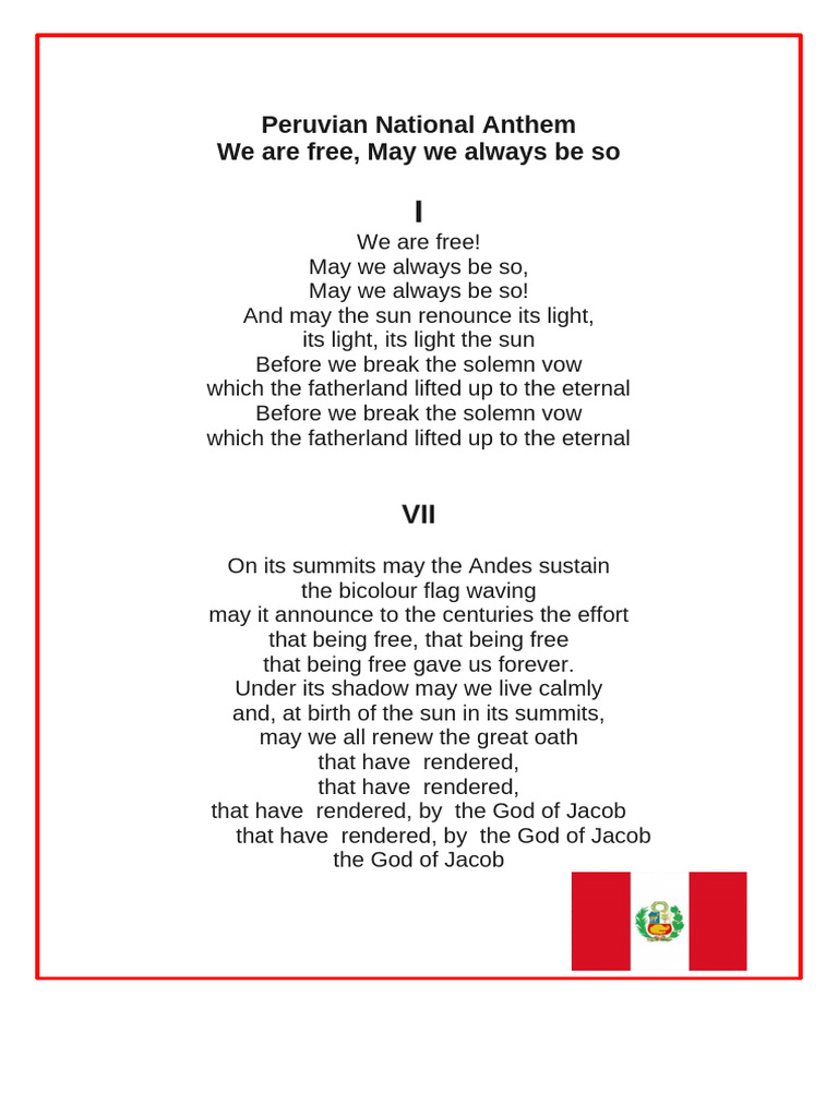 Peruvian National Anthem | PDF