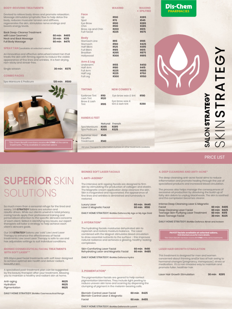 Skin Strategy Pricelist - August 2023 v7 Final | PDF | Skin Care | Wrinkle
