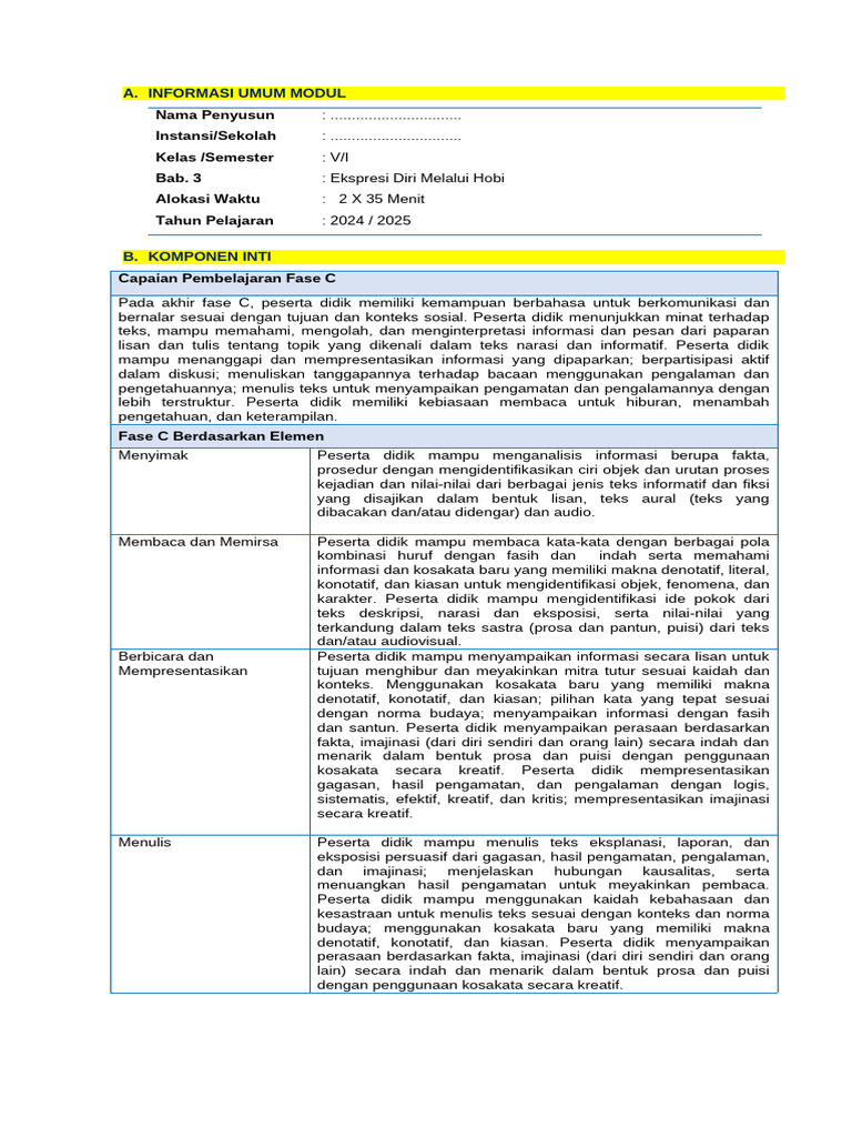 BAB 3 - MA B Indo Kls 5 | PDF | Karier & Perkembangan