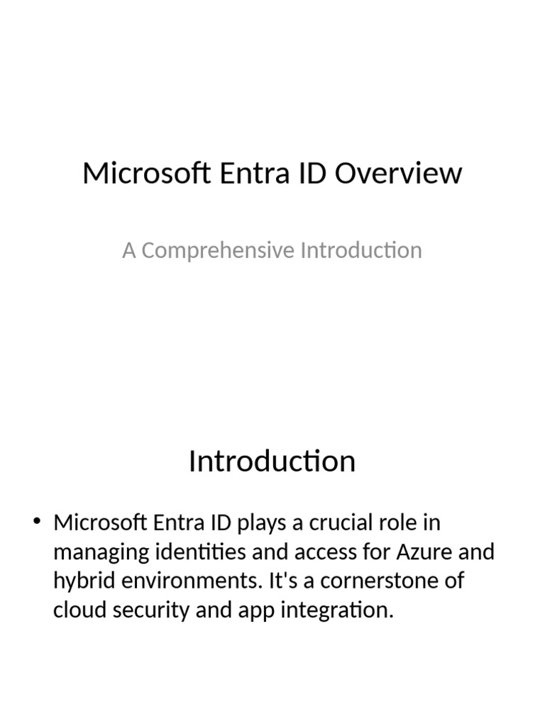 Microsoft Entra ID Overview | PDF