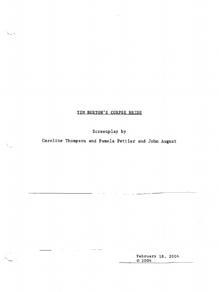 Corpse Bride Script | PDF