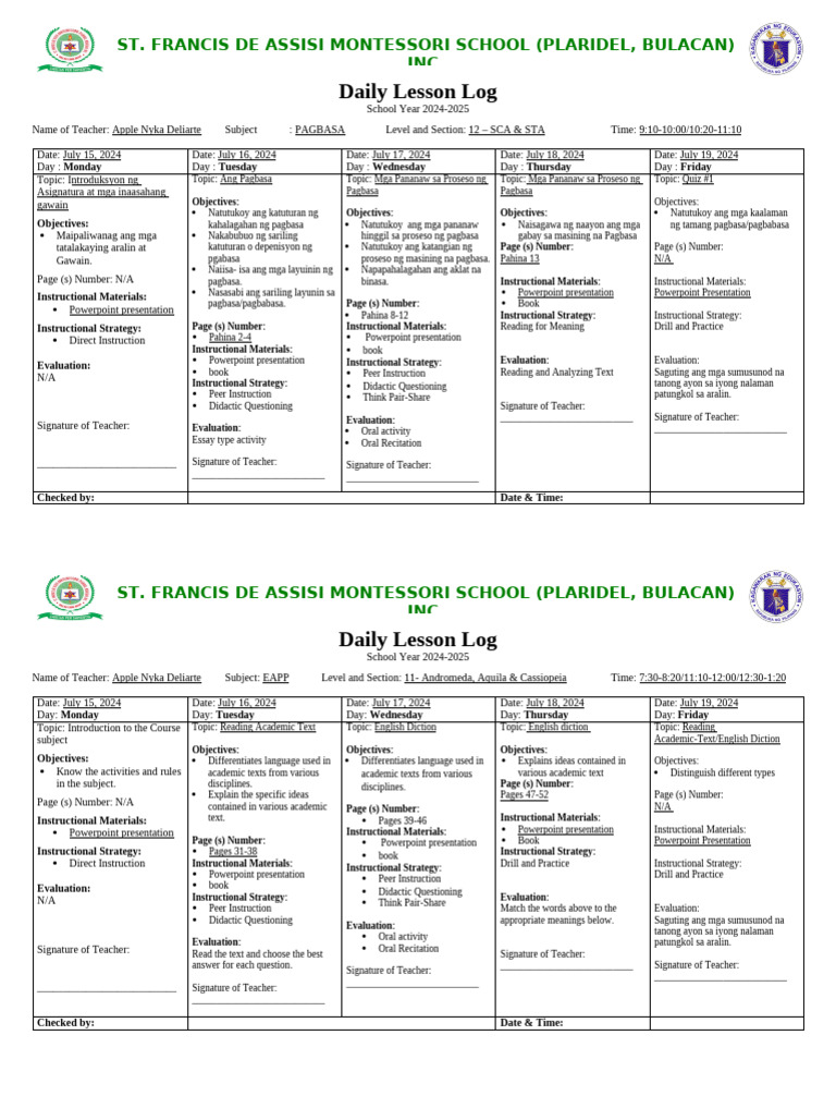 DLL FORMAT | PDF | Teaching | Cognition