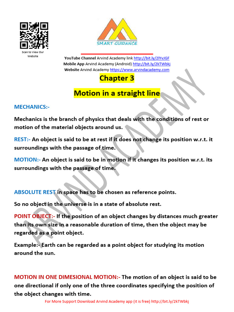 Chap 03 Motion in A Straight Line - r275pglzmb4qb8ltbhvh | PDF ...