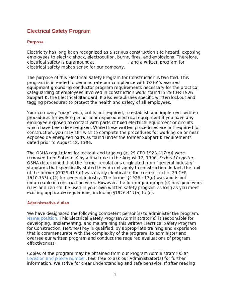 Construction Electrical Safety Guide | PDF | Electrical Connector ...