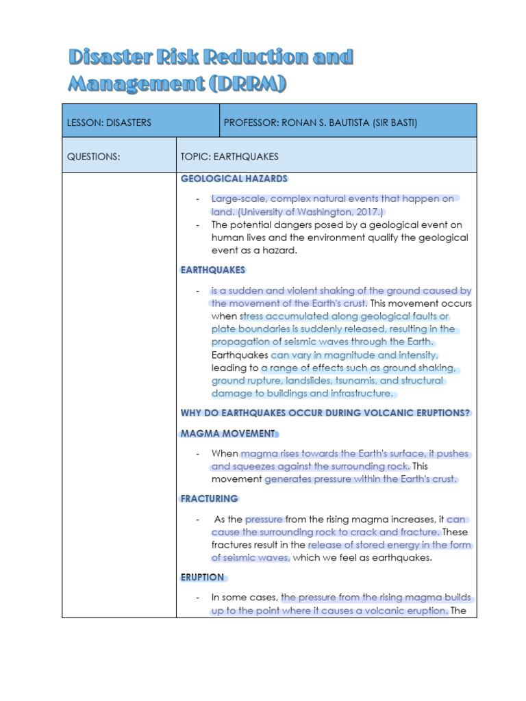 Disaster Risk Reduction and Management Part 2 | PDF | Earthquakes ...