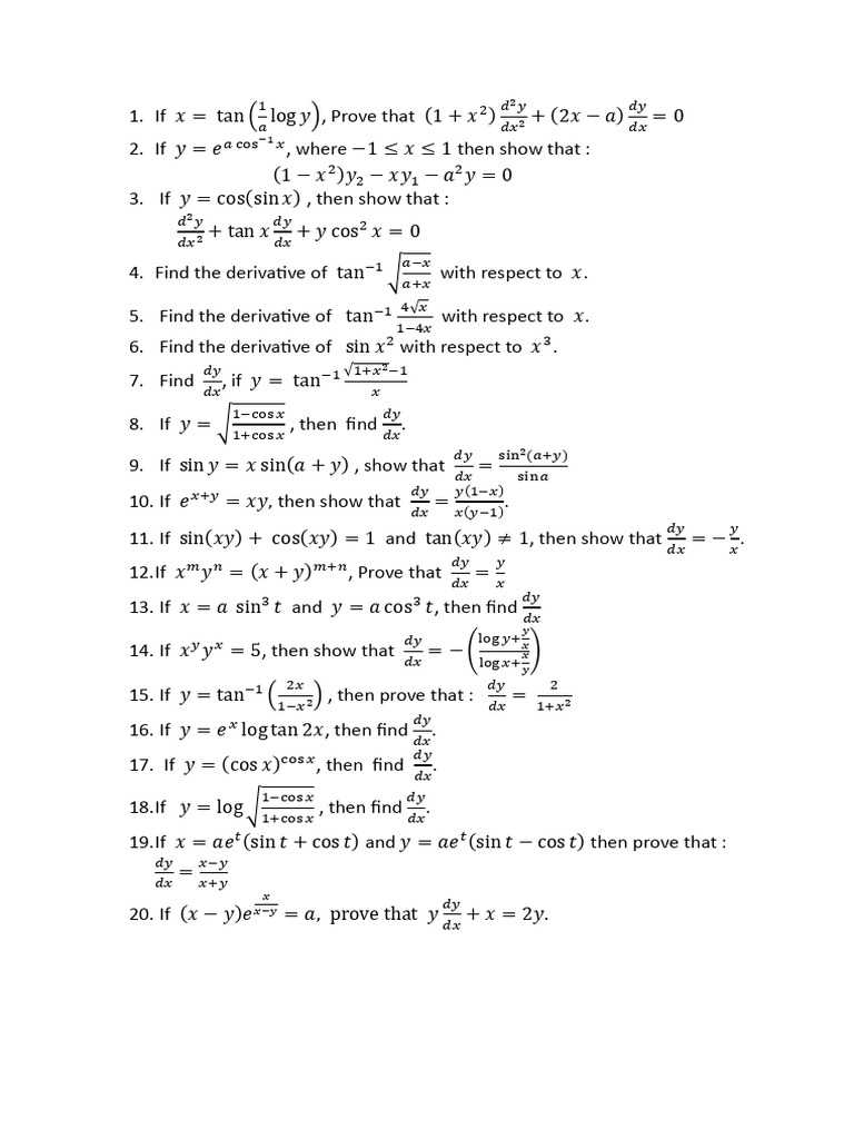 Differentiation Practice Qns - 4 | PDF | Mathematical Analysis | Operator Theory