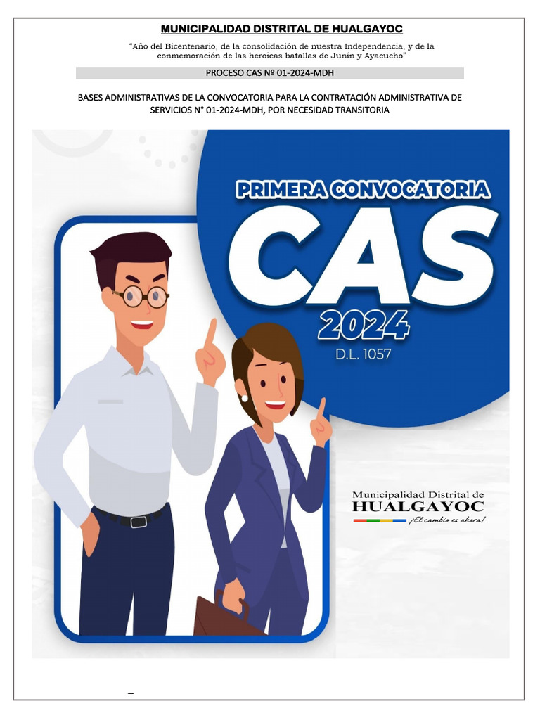 Bases Proceso Cas N 01-2024-MDH | PDF Bases Proceso Cas N 01-2024-MDH | PDF