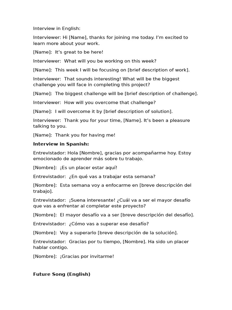 Interview in Spanish | PDF