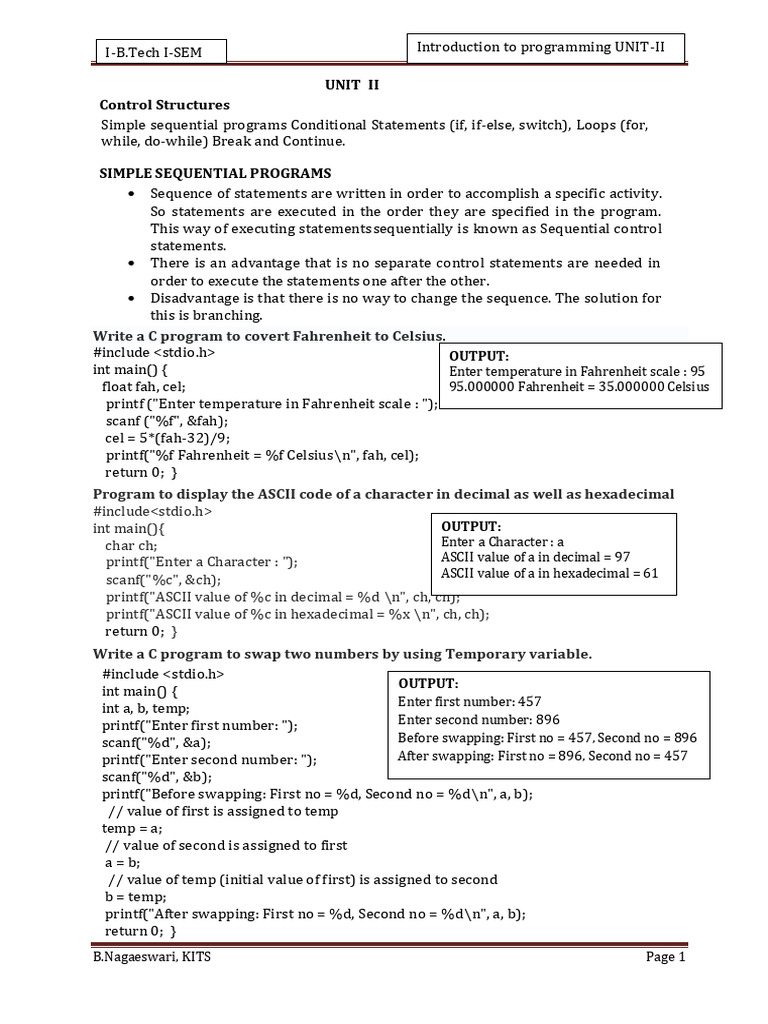 Ip (Unit Ii) | PDF | Control Flow | Software Engineering