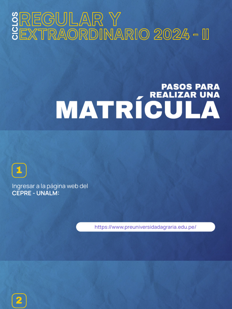 Paso A Paso Matricula Ciclo Regular y Extra 2 | PDF